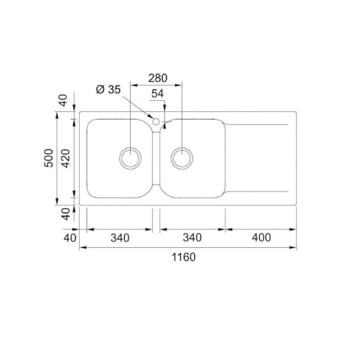 Franke 143.0653.612 Lavello Tectonite KID 621-116 3 1/2" WWK REV NTH ...
